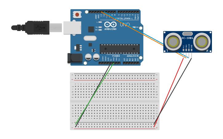 Circuit design 11d_Ping Ultrasonic Range Finder - Tinkercad