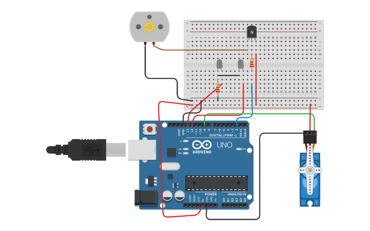 Circuit design arduino auto - Tinkercad