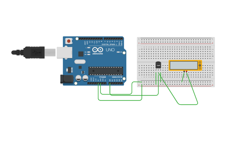 Circuit design sensore di temperatura con map | Tinkercad