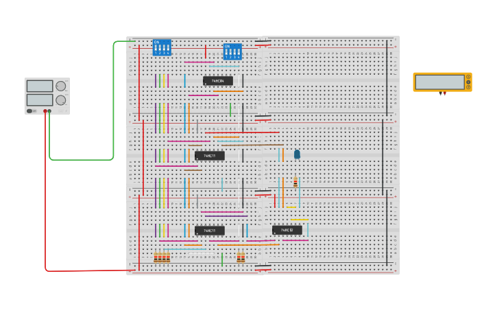 Circuit design 4x1 multiplexer | Tinkercad