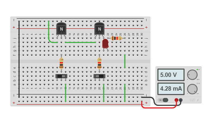 Circuit design AND GATE | Tinkercad