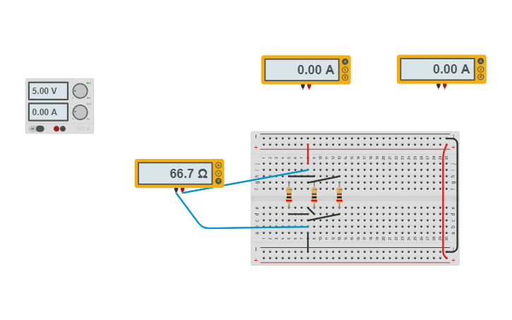 Circuit design Basic Setup with power supply - Tinkercad