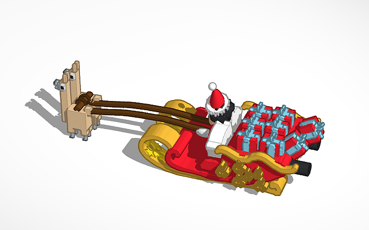 3D design santa's sleigh - Tinkercad