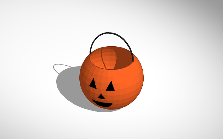 3D design Halloween Pumpkin Basket - Tinkercad