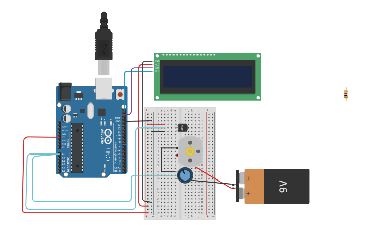 Circuit design Temperature controller fan project - Tinkercad