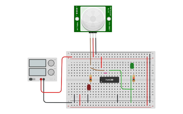 Circuit design NOT GATE USING NAND GATE - Tinkercad