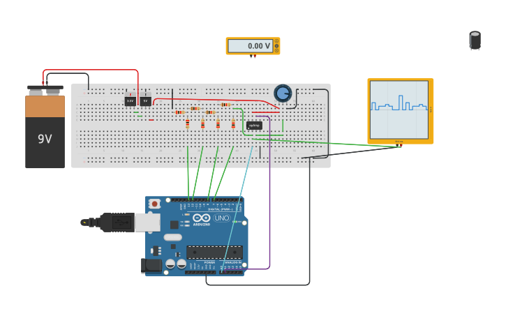 Circuit design (Completed) Lab 3: DAC/ADC | Tinkercad