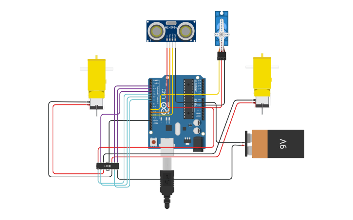 Circuit design Rover - Tinkercad