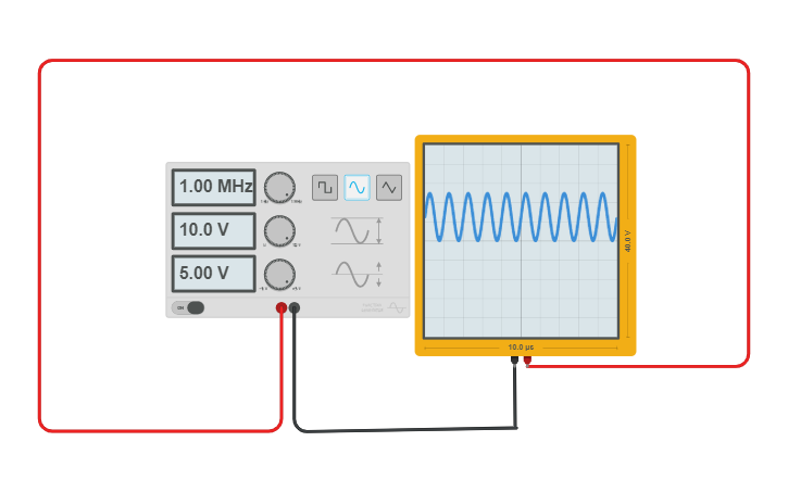 Circuit design generatore di funzioni + oscilloscopio - Tinkercad
