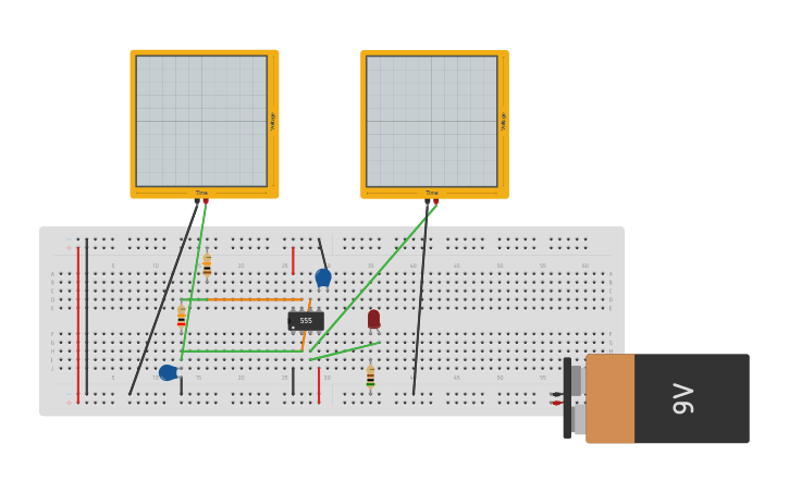 Circuit design Multivibratore astabile con timer 555 | Tinkercad