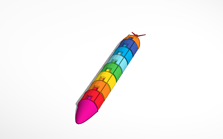 3D design Serpiente Multicolor Final - Tinkercad