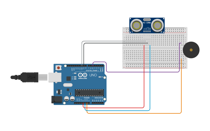 Circuit design Ultrasonic-Piezo - Tinkercad