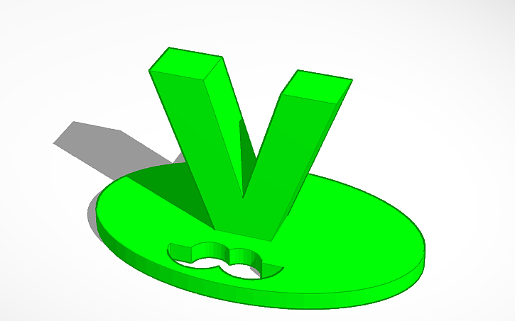 3D design V with stand - Tinkercad