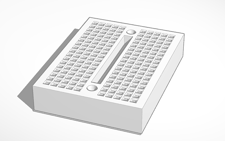 3D design Mini protoboard - Tinkercad