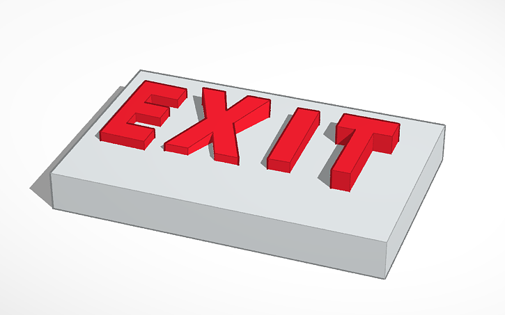 3D design exit - Tinkercad
