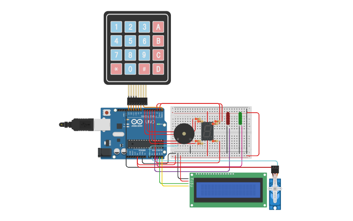 Circuit design intercom passowrd 1234 - Tinkercad