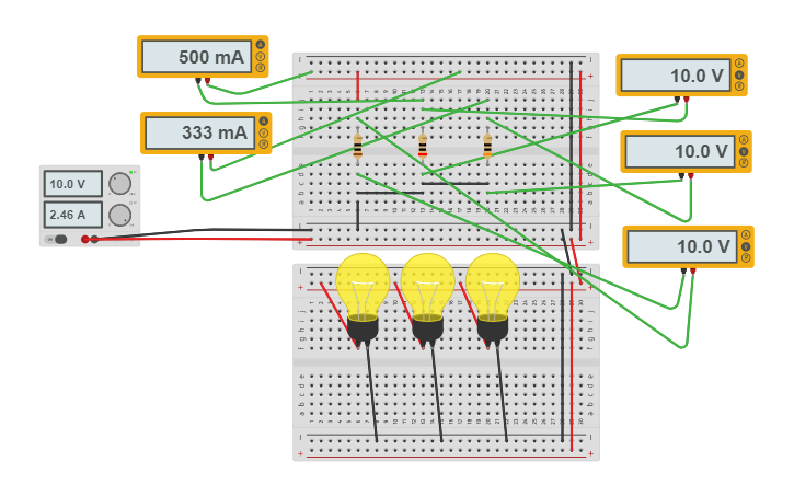 Circuit design Circuito paralelo | Tinkercad