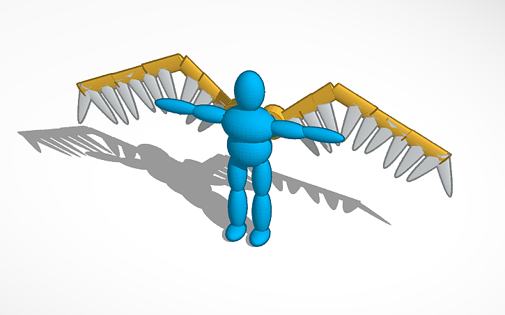 3D design Person With Angel Wings - Tinkercad