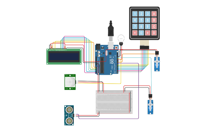 Circuit design Smart Door System - Tinkercad