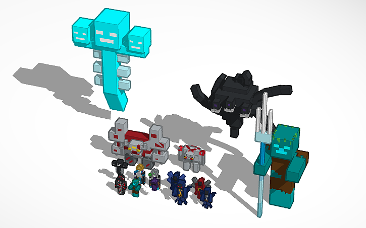 3D design Minecraft 3d model size comparison - Tinkercad