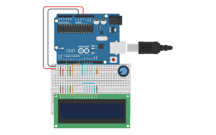 Circuit design LCD II | Tinkercad