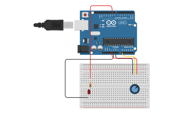 Circuit Design Arduino Dimmable Led Project Tinkercad