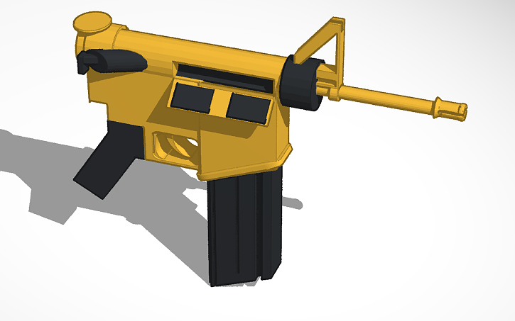 3D design Golden Hand-Machine Gun | Tinkercad