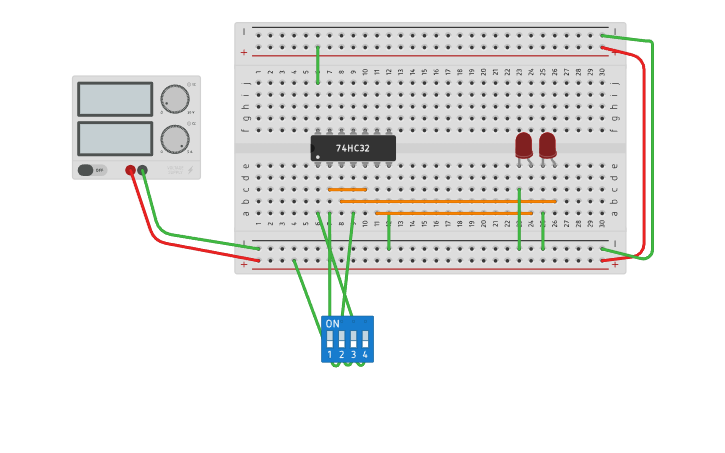 Circuit Design Binary Encoder Tinkercad 1980