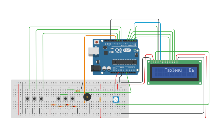 Circuit design Affichage score basket - Tinkercad