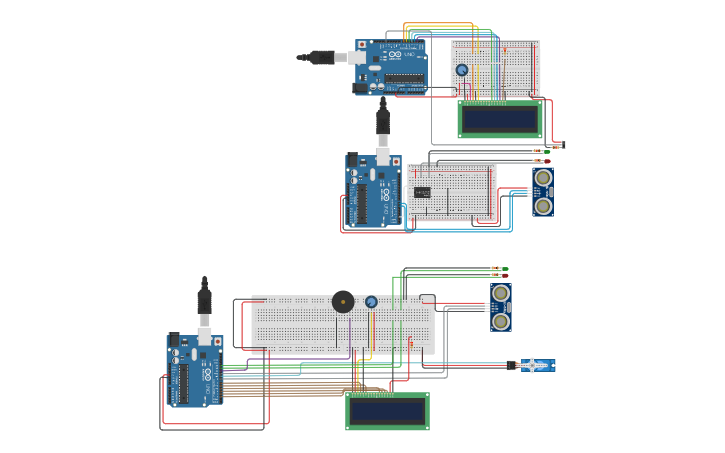 Circuit design Smart Parking Lot | Tinkercad