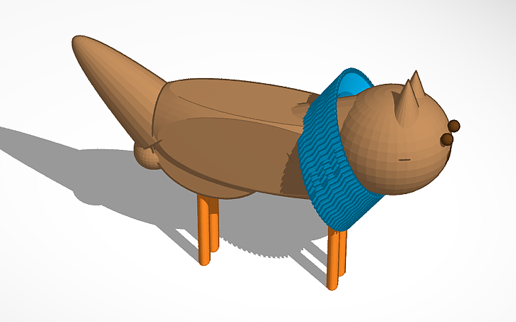 3D design 3D Cat by Tanvi - Tinkercad