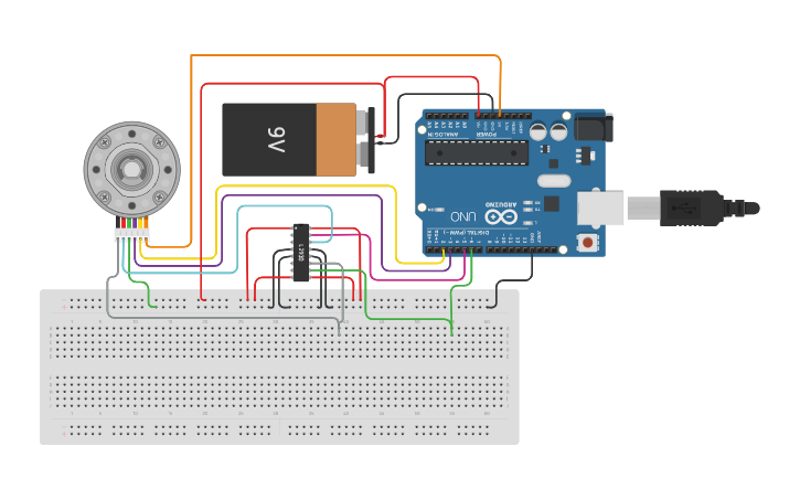 Circuit design motor - Tinkercad