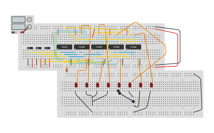 Circuit design 3.8 LINE DECODER - Tinkercad