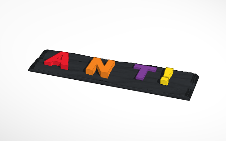 3D design Ant name tag - Tinkercad