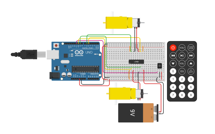 Circuit design Carro Bluetooth IR Control - Tinkercad