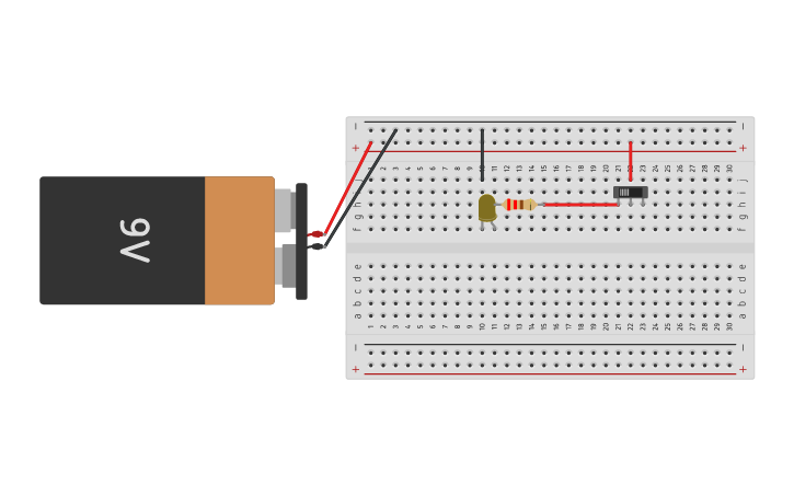 Circuit design Encender LED | Tinkercad