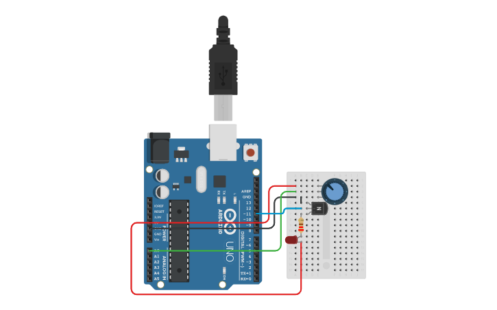 Circuit design PWM_LED | Tinkercad