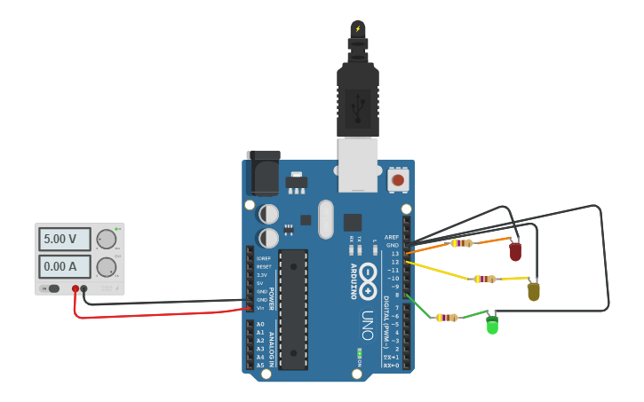 Circuit design semaforo con arduino | Tinkercad