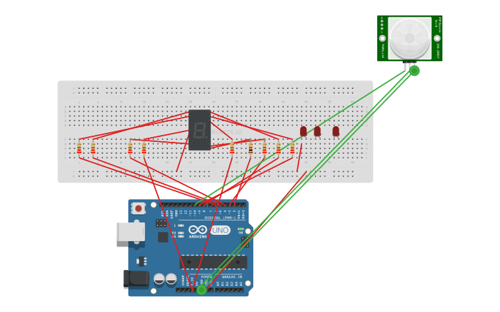 Circuit design LED 7 Segment - Tinkercad