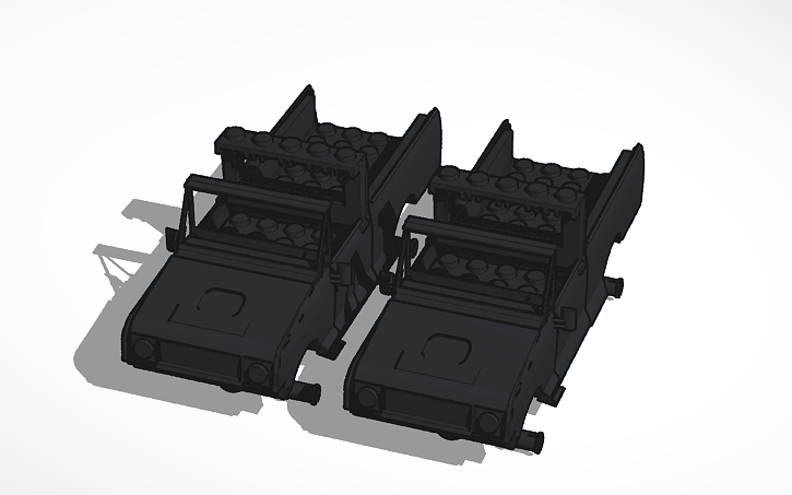 3D design LEGO compatible 4x4 pickup truck - Tinkercad