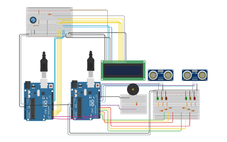 Circuit design Semáforo Inteligente - Tinkercad