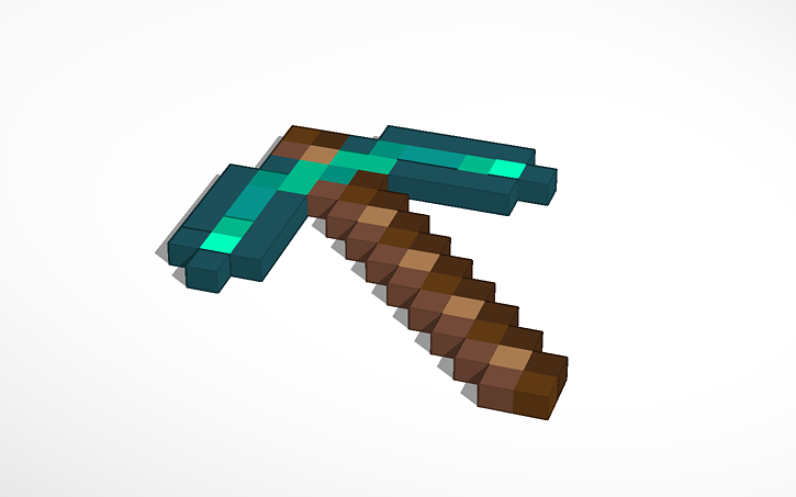 3D design Minecraft 3D pickaxe | Tinkercad