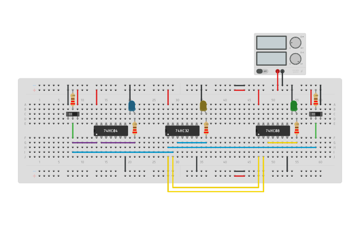Circuit design AST 122-AGUIPO-BIT 1-1 MODULE 01-LOGIC GATE OPERATIONS - Tinkercad
