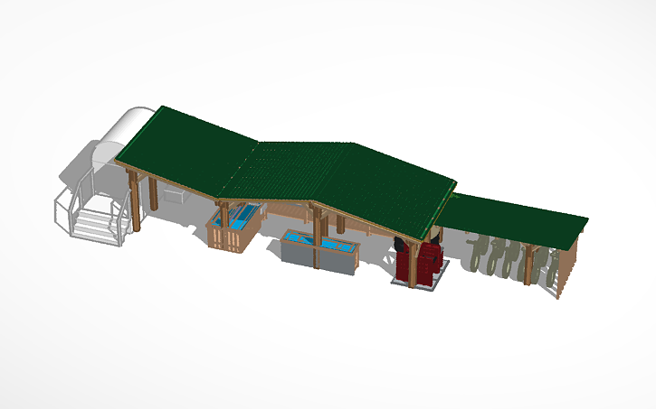 3D design Outdoor Kitchen with cob Pizza Oven, 2x brick BBQ and 2x Sink ...