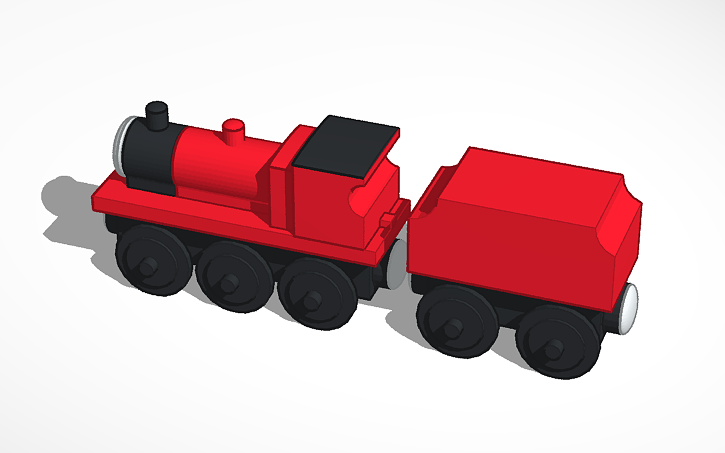 3D design Wooden Railway Engine - Tinkercad