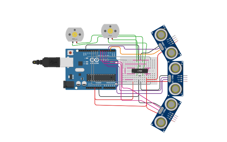 Circuit design AUTOMATED VEHICLE - Tinkercad