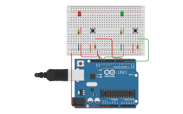 Circuit design input output - Tinkercad