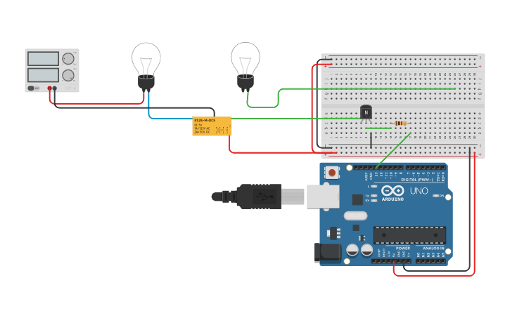 Circuit design Tarea Arduino rele - Tinkercad