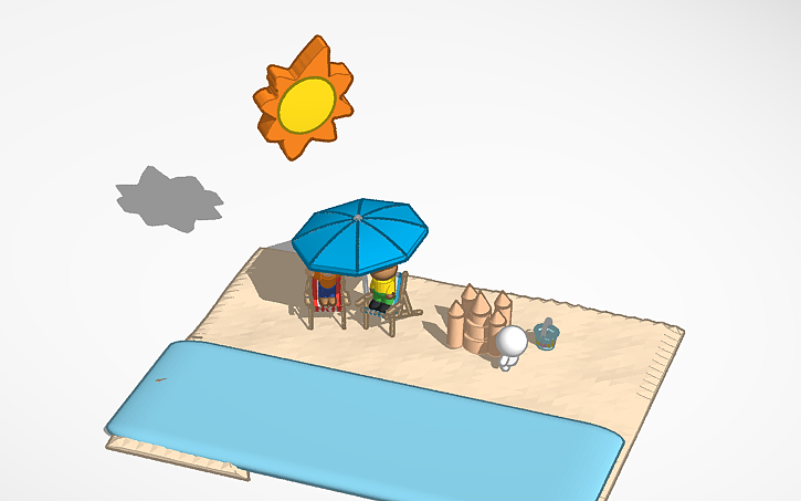 3D design beach - Tinkercad