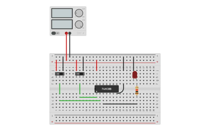 Circuit design AND IC | Tinkercad
